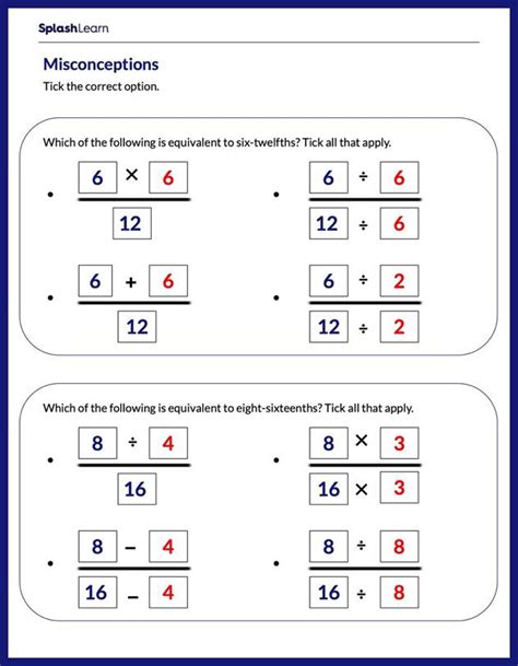 Fractions Worksheets For Th Graders Online SplashLearn