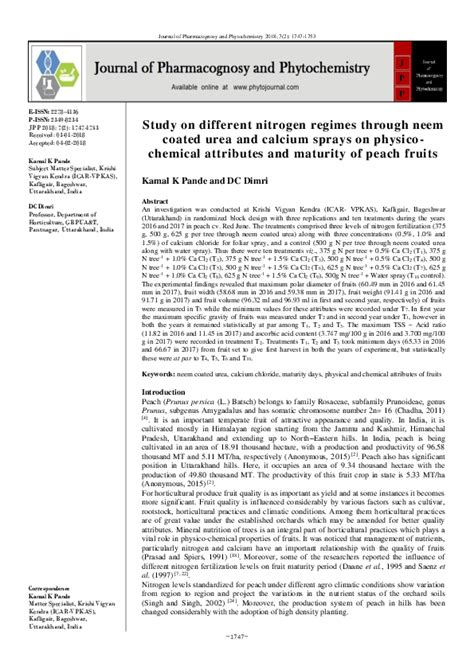 Pdf Effect Of Calcium Nitrate Foliar Application On Quality And Yield