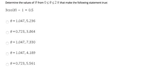 Solved Determine The Values Of From O Chegg Com