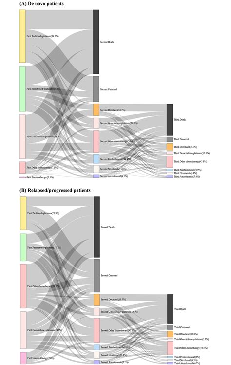Sankey Diagram Of Treatment Patterns A De Novo Patients B