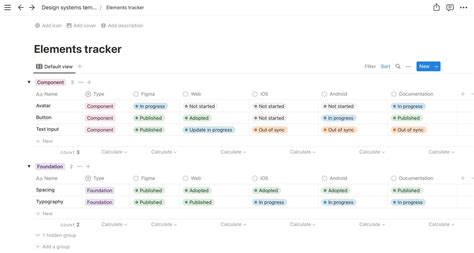 Notion Template Elements Tracker For Design Systems Payhip