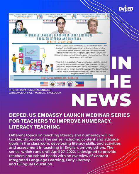 Deped Us Embassy Launch Webinar Series For Teachers To Improve Numeracy Literacy Teaching