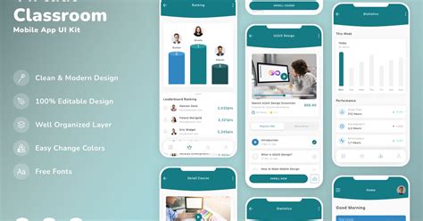 Virtual Classroom Mobile App Ui Kit Ux And Ui Kits Ft Online