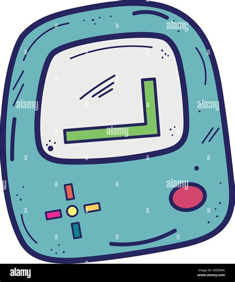 Isolated Colored Mobile Videogame Retro Console Sketch Icon Vector