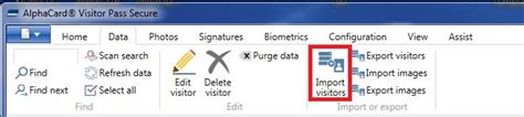 a guide on how to import visitor records into alphacard visitor pass