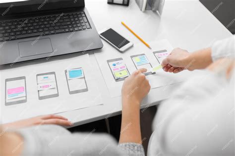 Premium Photo Web Designers Creating User Interface Layout