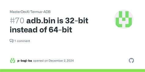 Adbbin Is 32 Bit Instead Of 64 Bit · Issue 70 · Masterdevxtermux Adb
