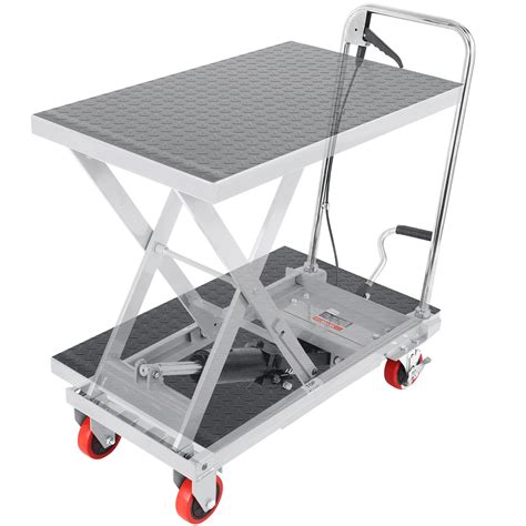 Vevor Hydraulic Lift Table Cart 500lbs Capacity 285 Lifting Height