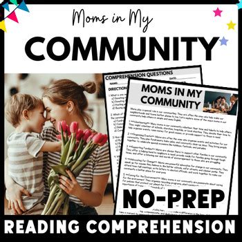 Moms In My Community Mother S Day Reading Comprehension Passage TPT