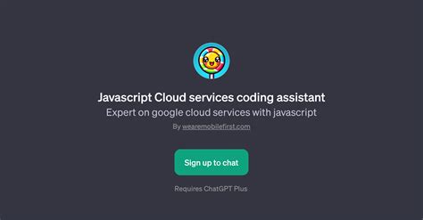 Javascript Cloud Services Coding Assistant Javascript Cloud Coding Taaft