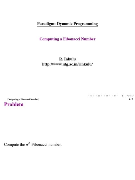 Paradigm Dynamic Programming Computing A Fibonacci Number Pdf Dynamic Programming