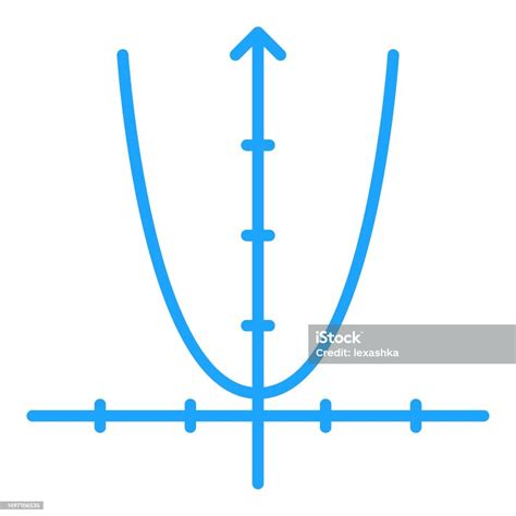 Math Function Graph Vector Concept Blue Minimal Icon Or Sign Stock