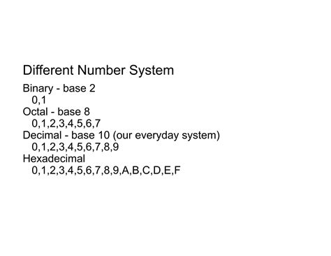 octal and hexadecimal numbering systems pdf