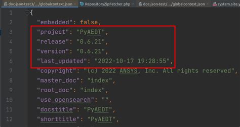 Pyaedt Export The Restructuredtextrst Files To Json Files For The