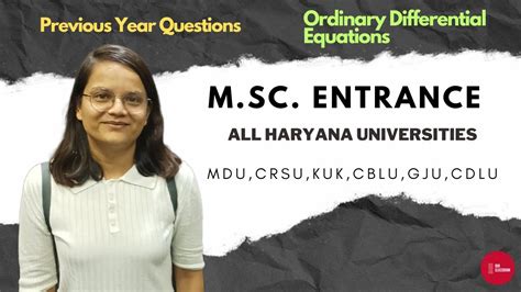Ode Pyqs Msc Math Entrance All Haryana Universities Mdu Kuk Mscentrance Youtube