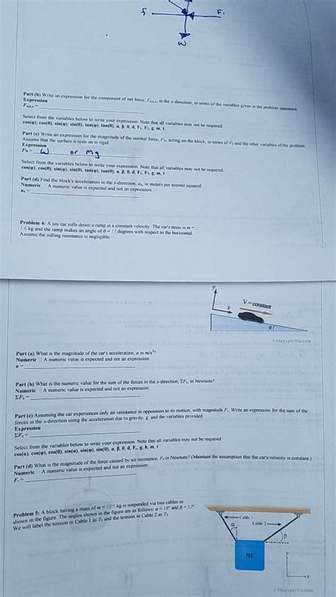 Solved Part B Write An Expression For Tle Component Of Net Chegg