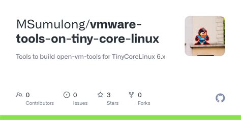 github msumulong vmware tools on tiny core linux tools to build open