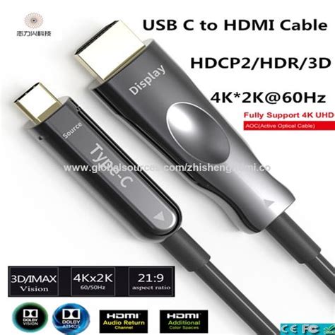 Buy Wholesale China M Ft Ultra High Speed Hdmi To Usb C Fiber Optic Cables K K Hz
