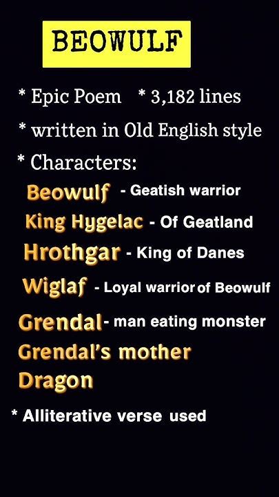 Beowulftheepic From Old English Period English Englishliterature