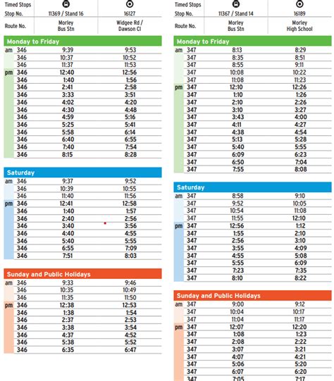 Transperth Bus Route From Morley Bus Stn Noranda Australia