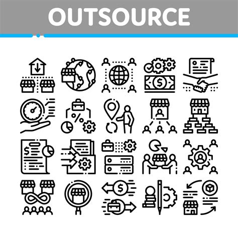Outsource Management Collection Icons Set Vector 17542277 Vector Art At Vecteezy