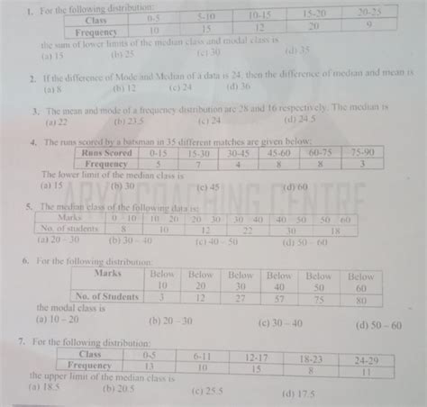 For The Following Distribution Begin{tabular} { C C C C C C