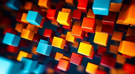Premium Photo Colorful 3d Cube Blocks Falling