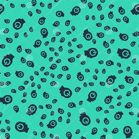 Black Power Button Icon Isolated Seamless Pattern On Green Background Start Sign Stock Vector
