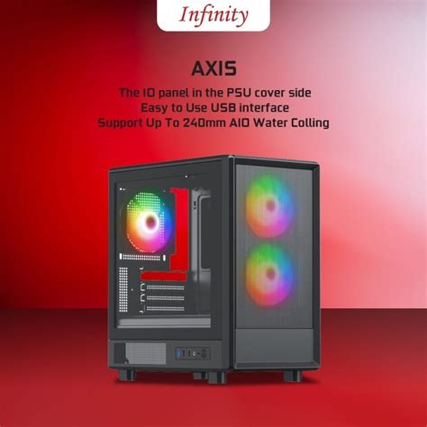 Infinity AXIS CASE PC CASE Tempered Glass MATX ITX FREE FAN RGB Shopee Singapore