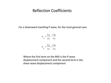 Reflection Coefficients