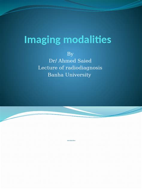 Imaging Modalities Pdf Radiology Medical Imaging