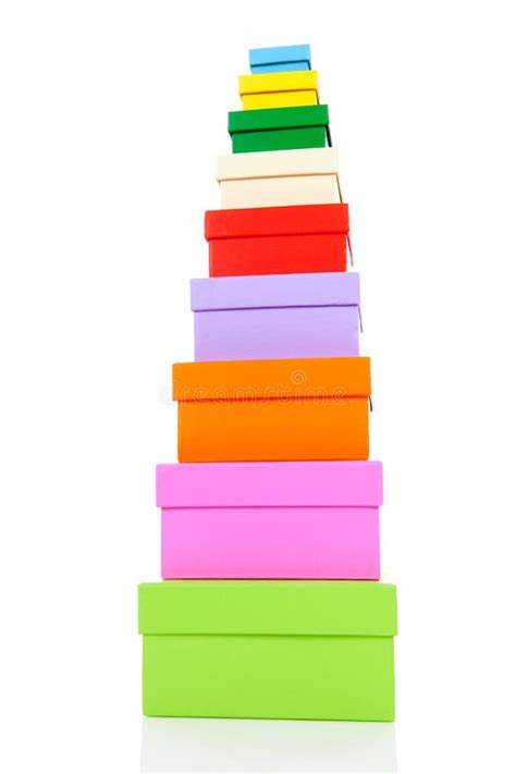 Stacked Colorful Packaging Boxes Stock Photo Image Of Giftwrap Nine 31254812
