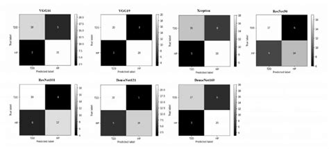 Confusion Matrices For Deep Learning Models On The Test Sets During