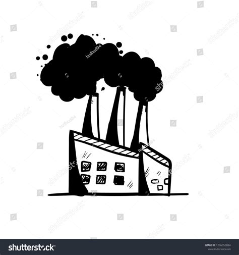 Factory Doodle Icon Vector Stock Vector Royalty Free 1296053884