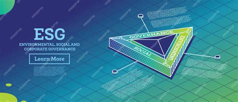 Esg концепция экологической социальной и управленческой векторной иллюстрации Премиум векторы