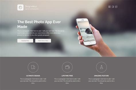 Snapview Mobile App Landing Template Fastcode Space