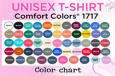 Comfort Colors 1717 Color Chart T Shirt Gráfico Por Evarpatrickhg65 · Creative Fabrica Comfort Colors 1717 Color Chart T Shirt Gráfico Por Evarpatrickhg65 · Creative Fabrica