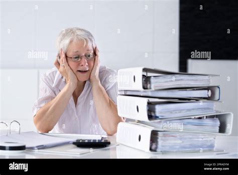 Old Lady Accountant Confident Stylish Mature Middle Aged Elderly Woman