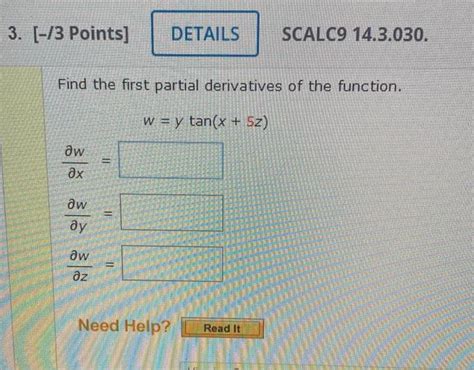 Solved Find The First Partial Derivatives Of The Function Chegg