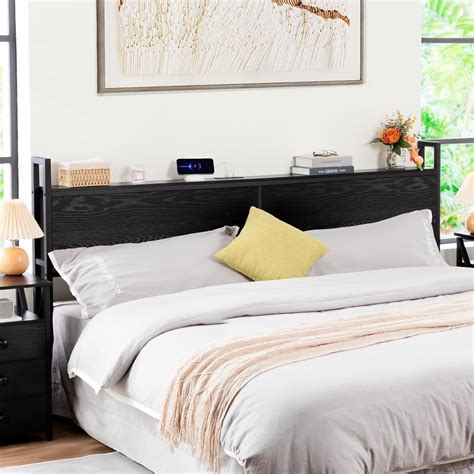 Loakekel King Size Headboard With Charging Station Wood
