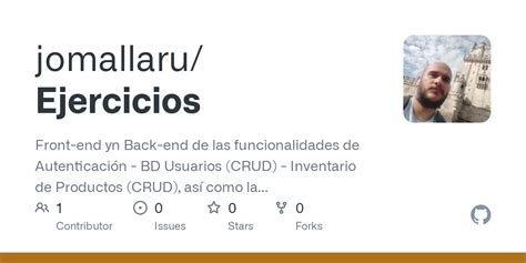 GitHub jomallaru Ejercicios Front end yn Back end de las funcionalidades de Autenticación
