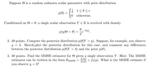 Solved Suppose Θis ﻿a Random Unknown Scalar Parameter With