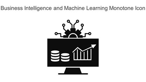Business Intelligence And Machine Learning Monotone Icon In Powerpoint Pptx Png And Editable Eps