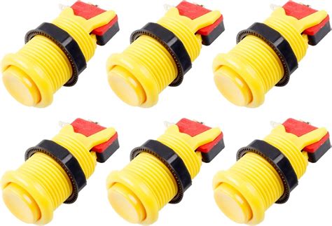 White Eg Starts 6x American Style Standard Arcade Buttons Switchable