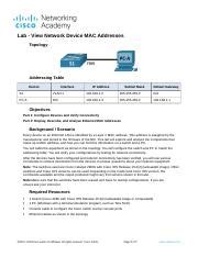 Understanding MAC Addresses In Ethernet LANs Lab Exploration Course Hero