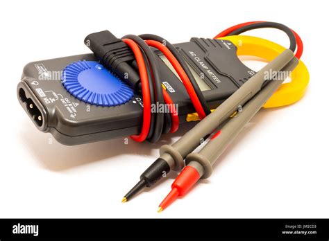 Electric Digital Multimeter Clamp Digital Meter On The White Background Stock Photo Alamy