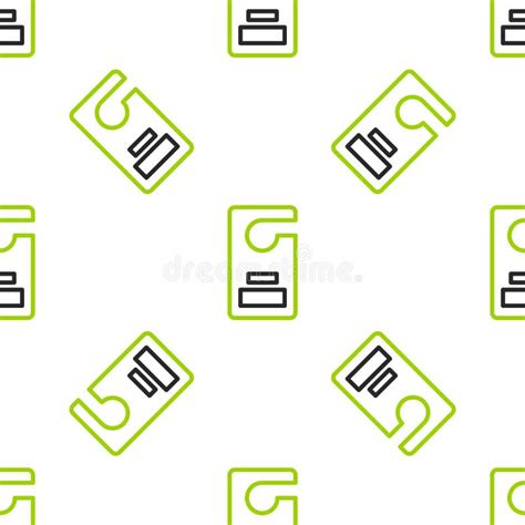 Line Please Do Not Disturb Icon Isolated Seamless Pattern On White Background Hotel Door Hanger