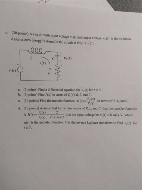 solved a circuit with input voltage v t t and output