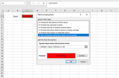 Excel Check If Date In Cell Todays Date By 30 Days And Another
