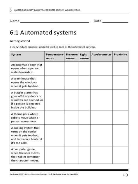 Igcse Compsci 2ed Tr Worksheet 6 1 Pdf Equipment